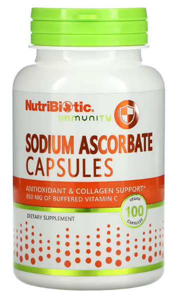 NutriBiotic Immunity Sodium Ascorbate (Аскорбат Натрия) 100 капсул
