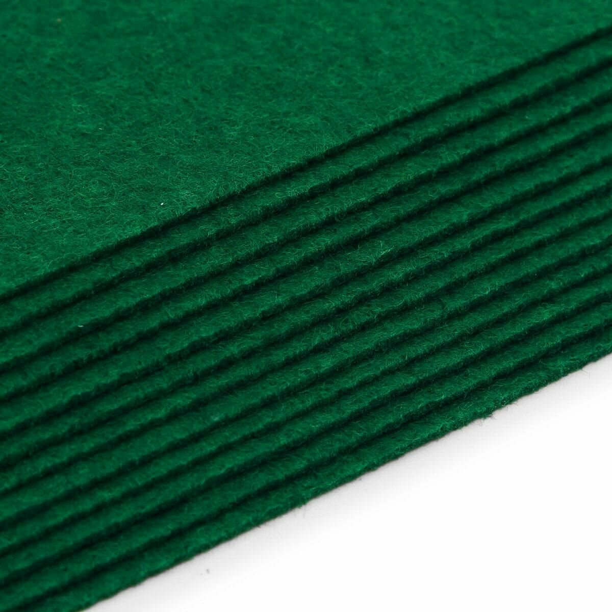 Фетр Astra&Craft Листовой, жесткий, 1 мм, 160 г, 20х30 см, цвет AF850, Изумрудный, 12 шт