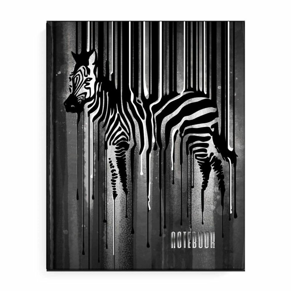 Записная книжка Феникс 80 листов А6 линейка твердая обложка, Notebook Зебра, матовая ламинация (61506)