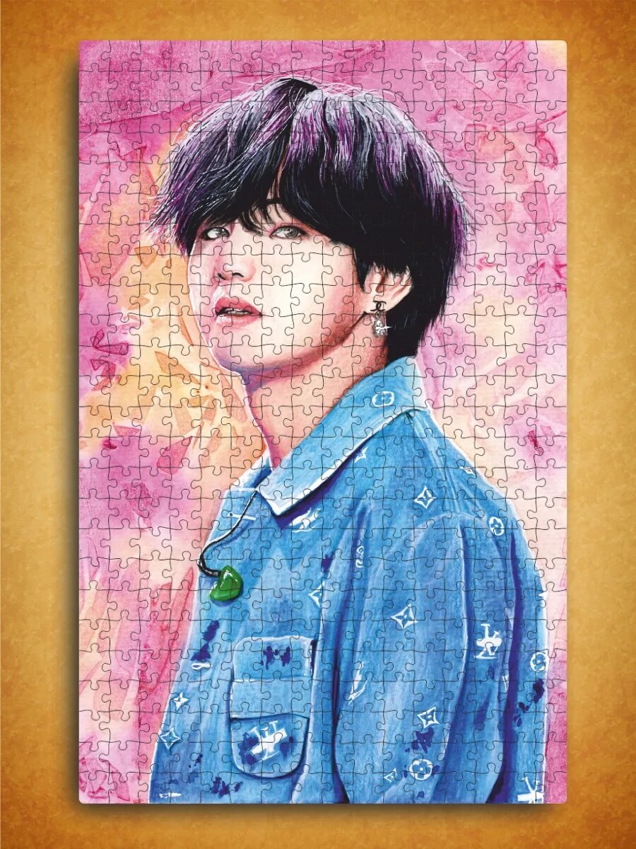 Деревянный пазл в подарок "Кей-поп группа BTS"