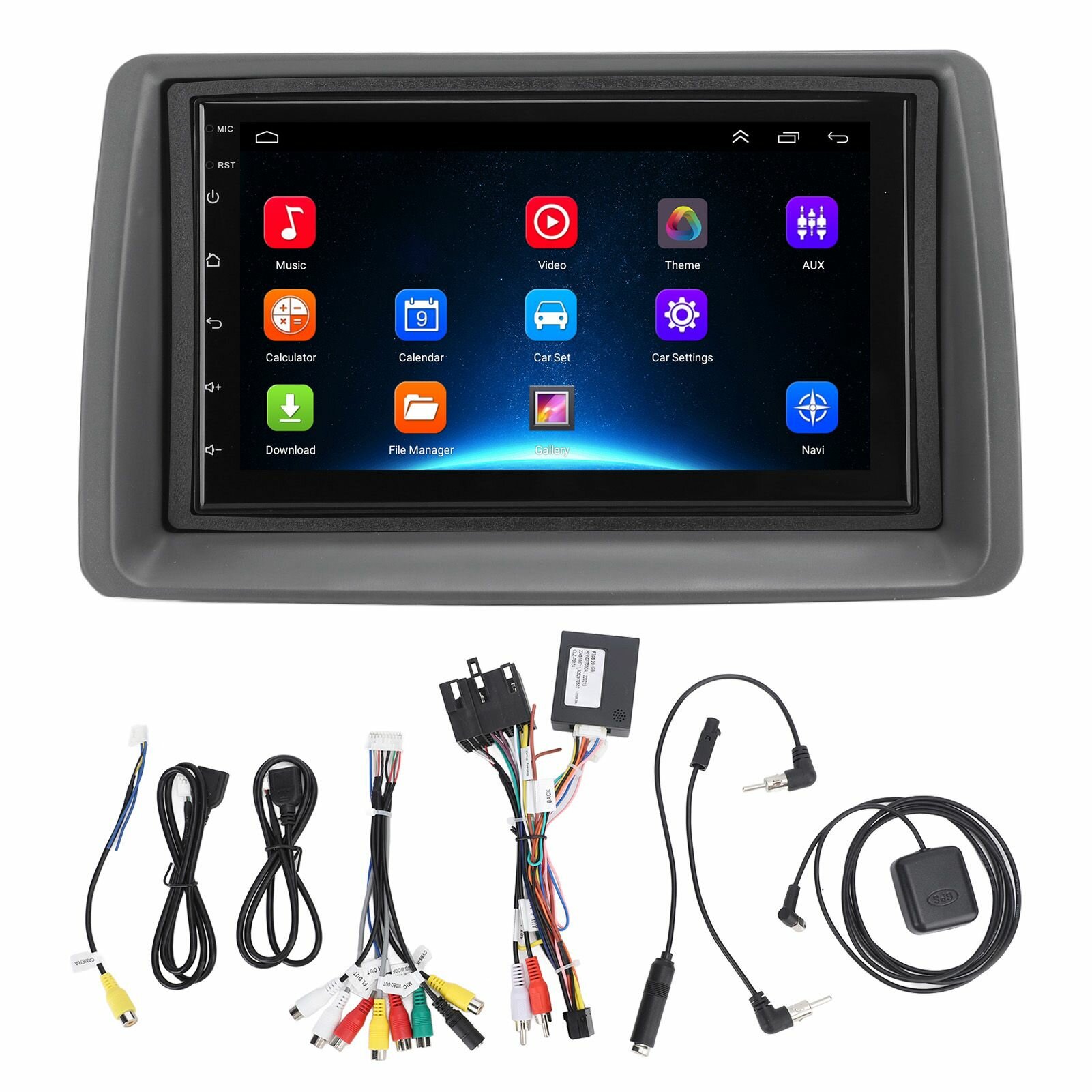 7" Android GPS-навигатор, HD сенсорный экран, встроенный CarPlay (2+32ГБ) для Fiat Panda 2003-2012