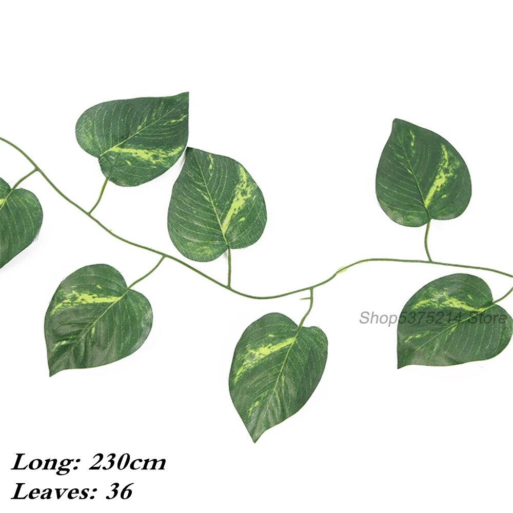 Искусственные висячие растения лианы шелк 230 см Green leaf