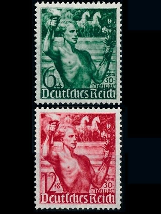 Почтовые марки Германия 1938 5 лет прихода к власти, полная серия MNH**