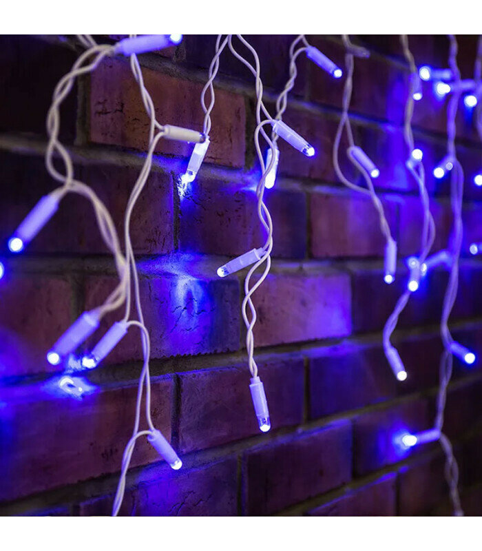 Гирлянда бахрома, размер 6х0,6 м. Цвет свечения: синий + белый, мерцающий. IP65. 220В.