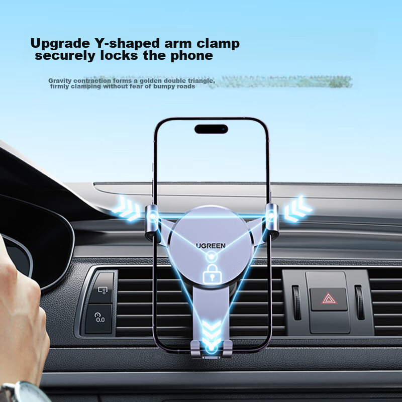 Lulian Car Phone Holder, Car Navigation Phone Mount, Air Vent Phone Holder, Car Accessory, Multifunctional Clip