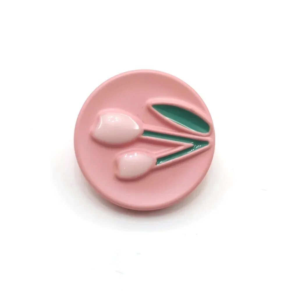 10 шт. красивые пуговицы тюльпан 17,5 мм круглые пластиковые пуговицы красочный тюльпан узор одежда аксессуары