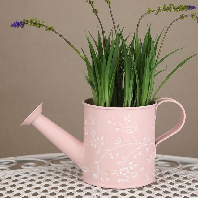 Декоративное кашпо-лейка Амальфи 22*10 см розовое, металл, Kaemingk, 802314-2