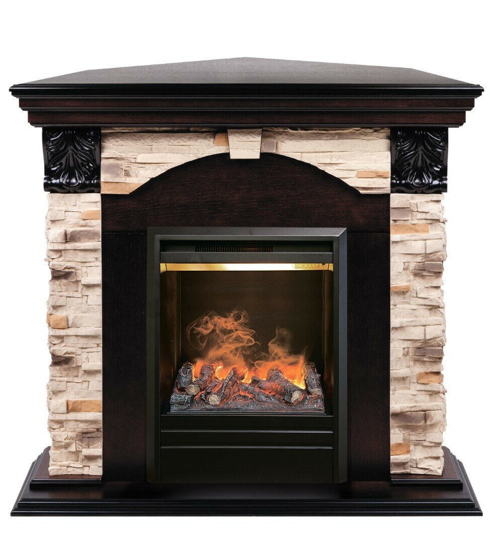 Электрокамин Dublin ROCK Corner AO с очагом 3D Olympic