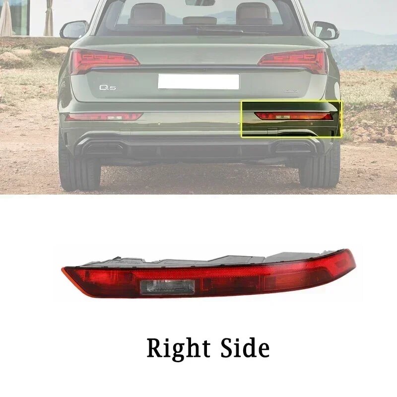 Задний фонарь заднего бампера автомобиля, указатель поворота, стоп-сигнал с 4 лампочками для Audi Q5 2018-2021, задний сигнальный фонарь 80A 945069 А 80А 945070 A Right