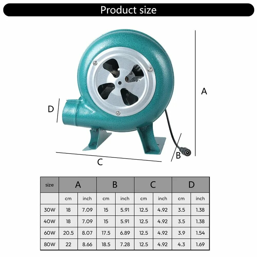 Синий вентилятор 12 В + кабель для регулировки скорости зажима-30 Вт