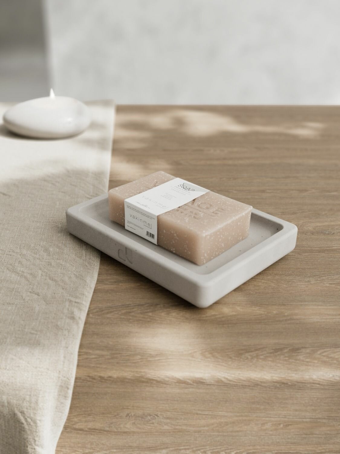 Мыльница для ванной комнаты и кухни, декоративная подставка для мыла, мыльница Oxford серая матовая.