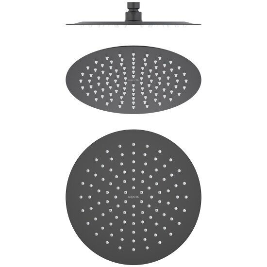 Круглый верхний душ Aquatek 250*2 мм , матовый черный AQ2073MB