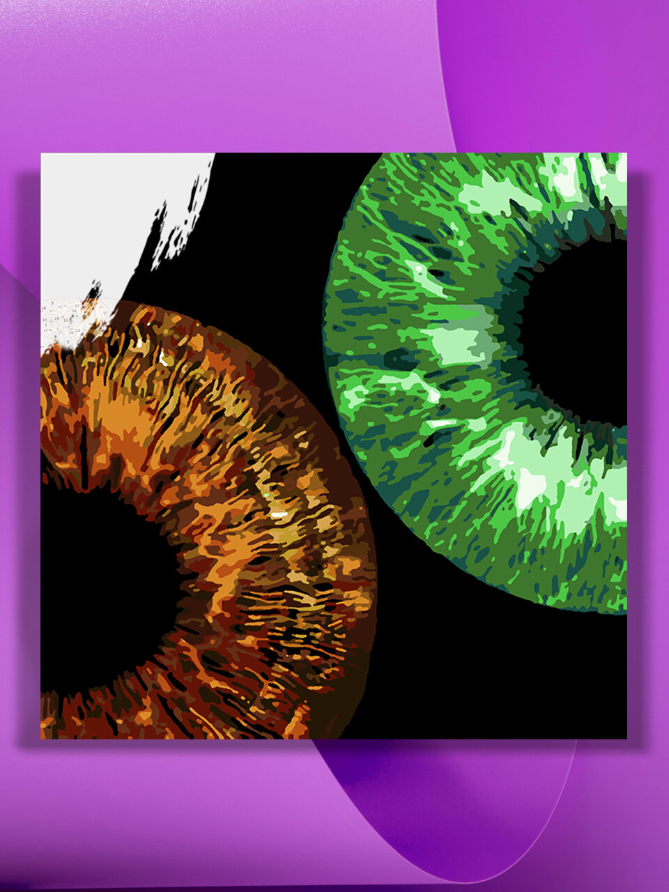 Картина по номерам на холсте Зрачки. карий и зеленый, 40 х 40 см