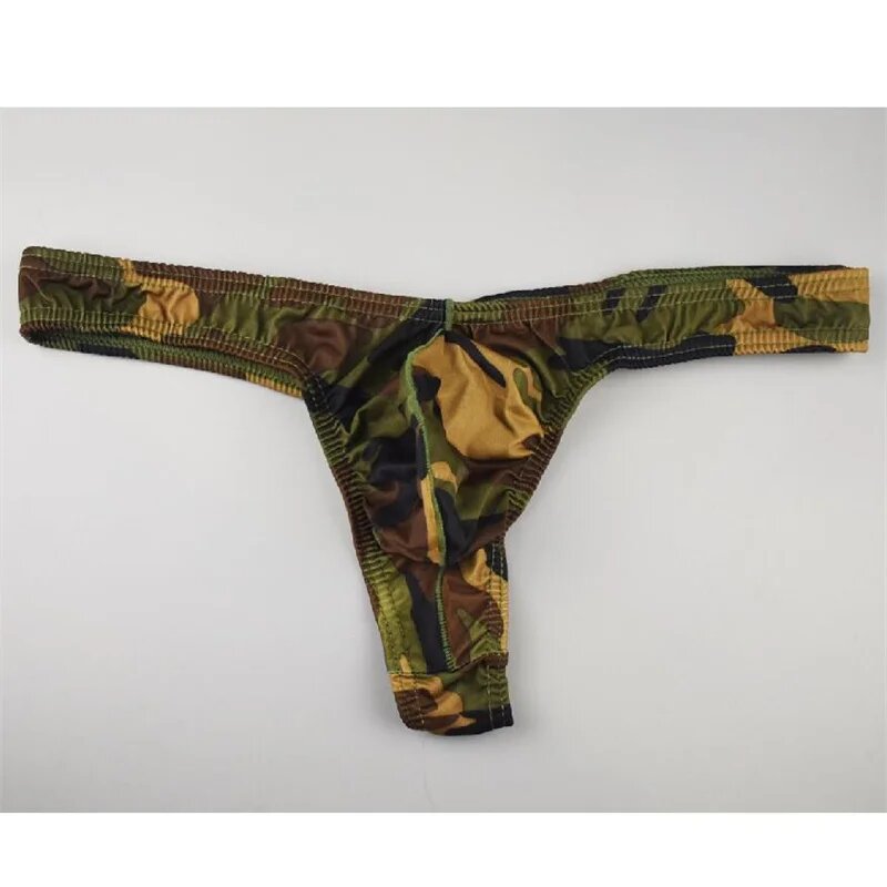 Мужские трусики-стринги с камуфляжным принтом, нижнее белье с Т-образной XXL, Army Camouflage