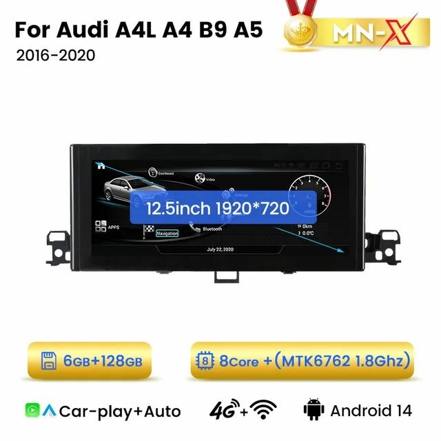 Магнитола 12.5" Audi A4 B9 A5 2015-2023 MEKEDE 6/128GB MN-X