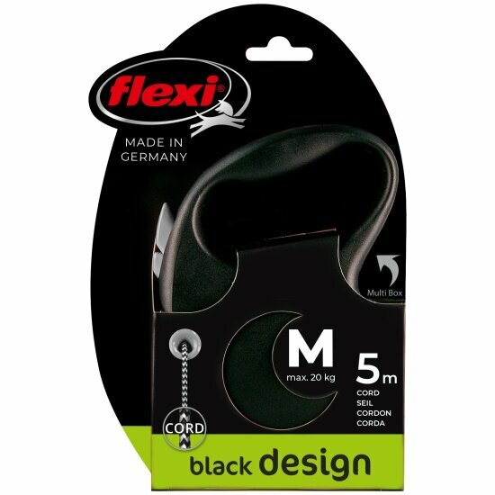 Поводок-рулетка Flexi Design cord M, 5 м, 20 кг, серебристый