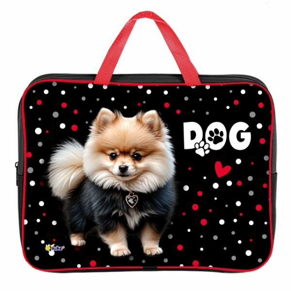 Папка для тетрадей А4. Текстиль. На молнии, с ручками. Оникс 4-20 "стильный шпиц"