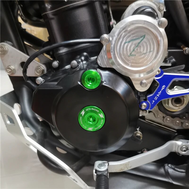 Аксессуары для мотоциклов KAWASAKI KLX250 KLX250S KLX250SF D-TRACKER 2006-2020, отверстие для крышки двигателя с ЧПУ, декоративная крышка с винтом Зеленый, зеленый