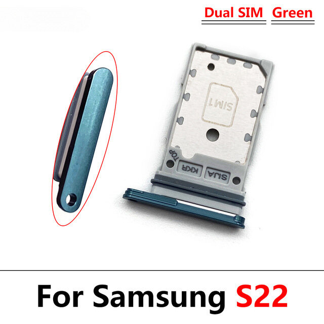 Samsung S22 Двойной SIM-слот с SD-гнездом, зеленый цвет, включает инструмент для извлечения, аксессуары для смартфона