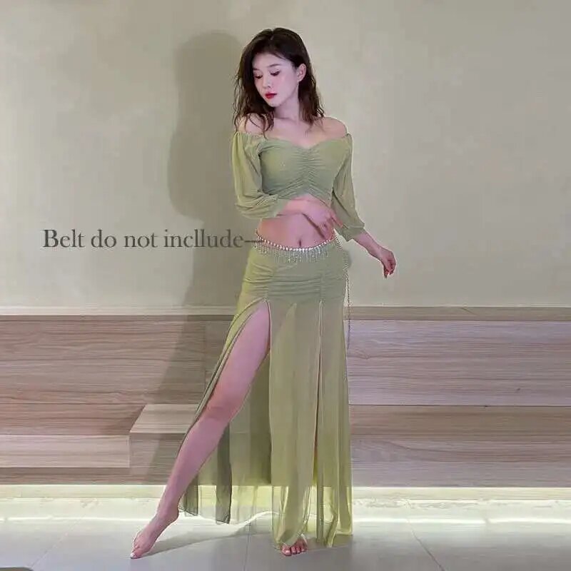 Танцевальный костюм для belly dance, полиэстер, S-XXXL XL, Зеленый, Green