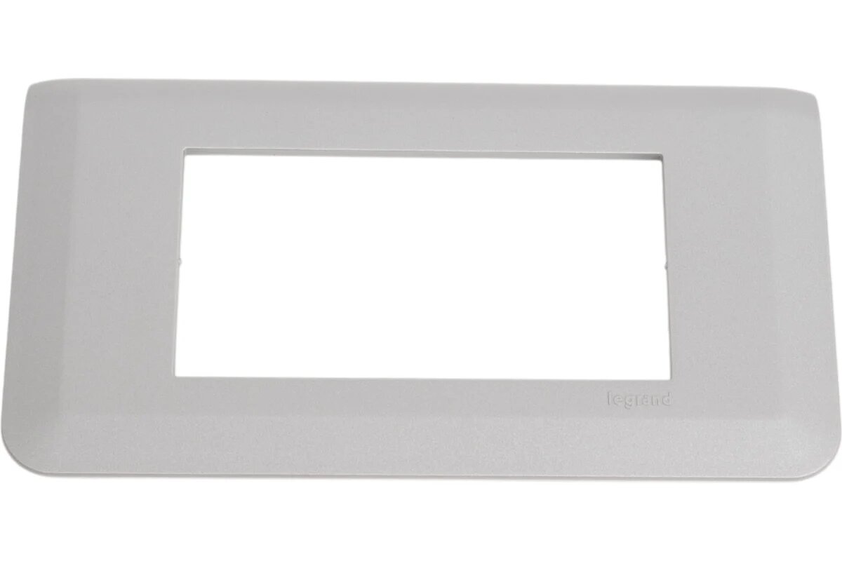 Рамка Legrand Mosaic 4 модуля горизонтальная алюминий 079314