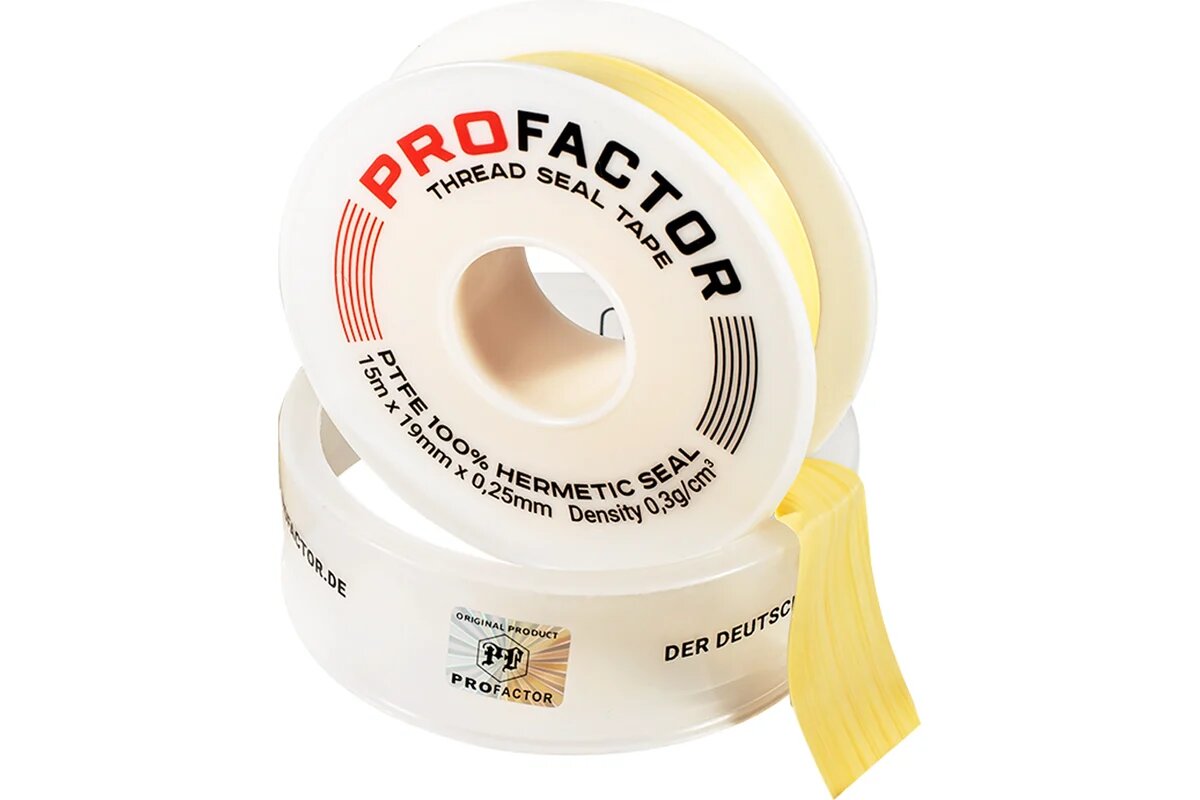 PROFACTOR PF Professional ФУМ-лента желтая Ф85 мм, 19 мм x 0,25 мм x 15 м, PF FE 531