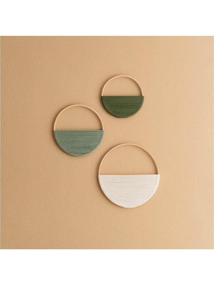 Настенный декоративный гобелен в стиле бохо, тканый вручную, круглый-3 шт. в наборе