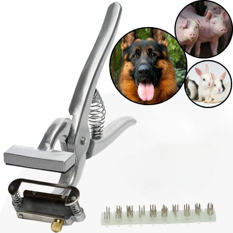 Щипцы татуировочные, Ушные шипы с цифровыми буквами для свиней, крупного рогатого скота и овец