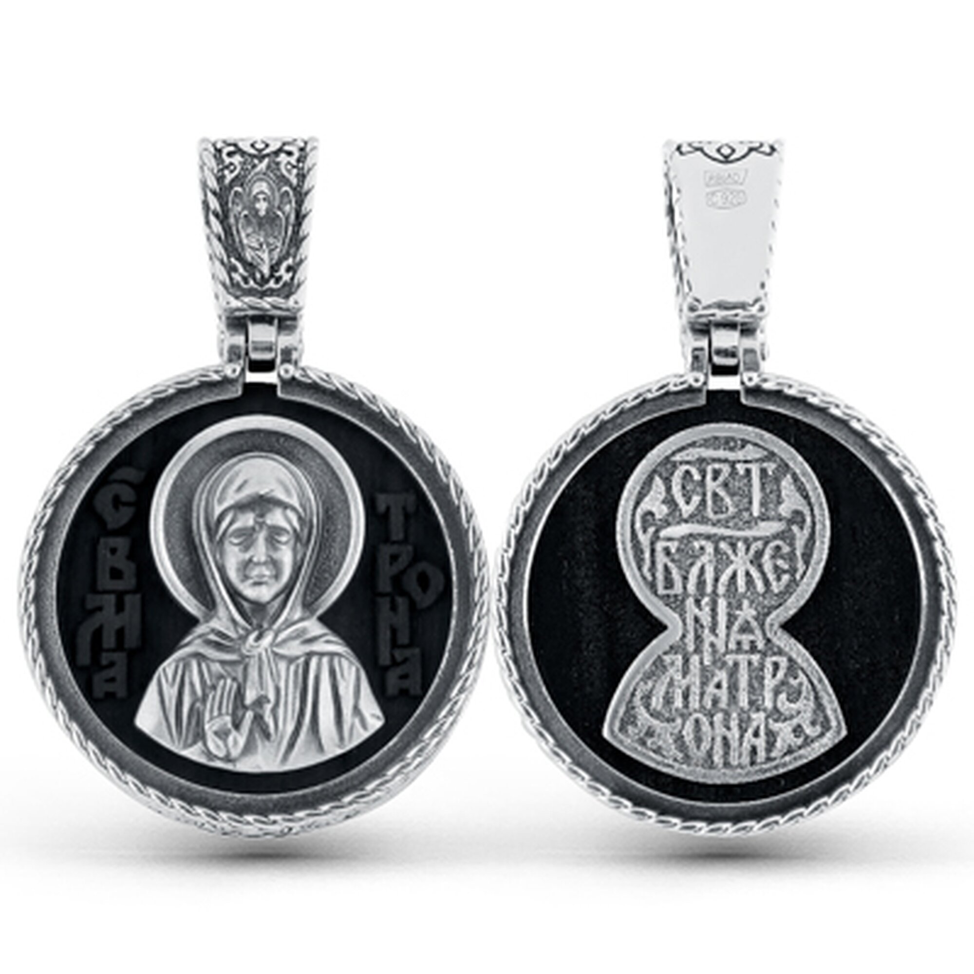 Иконка, серебро, 925 проба, чернение
