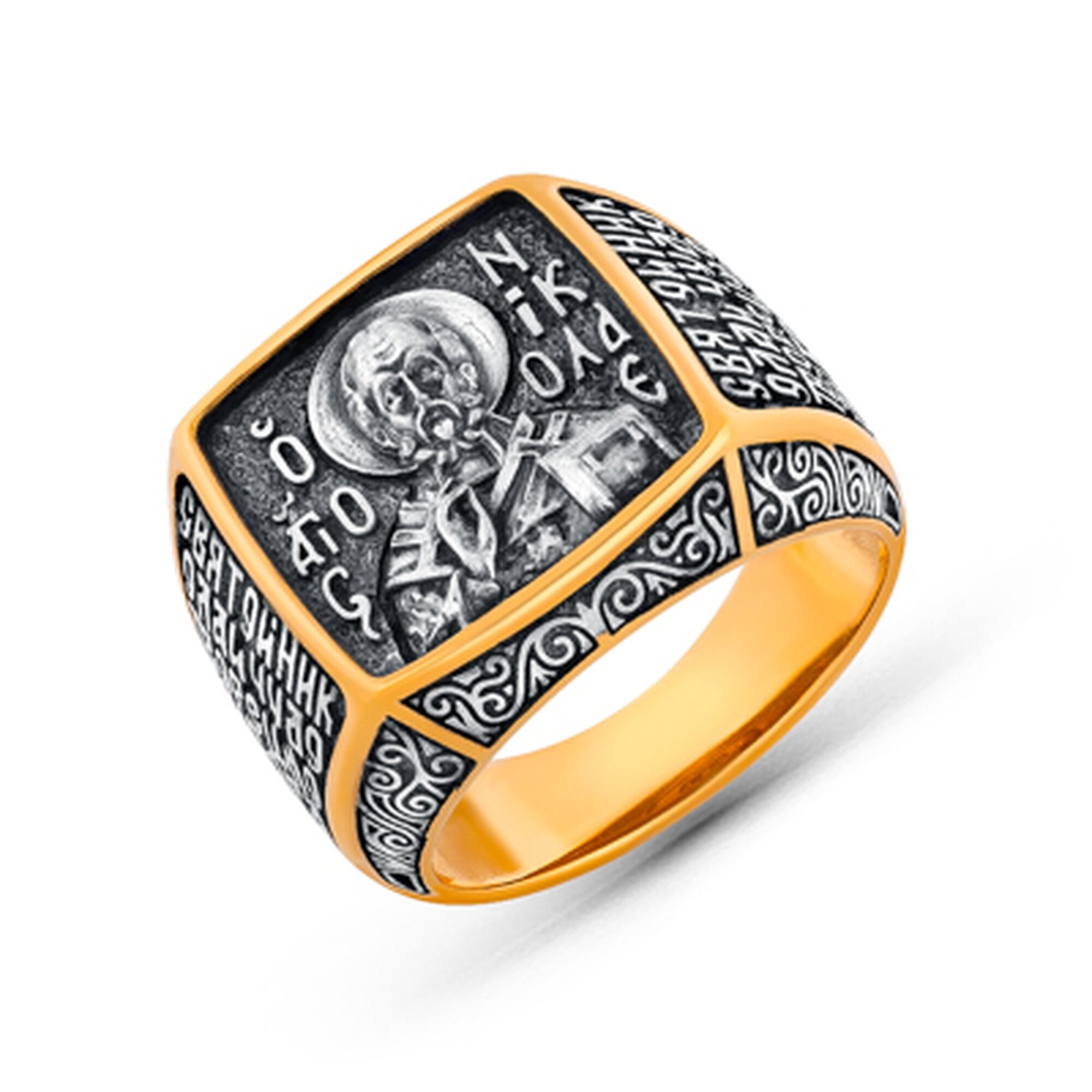 Печатка, серебро, 925 проба, золочение