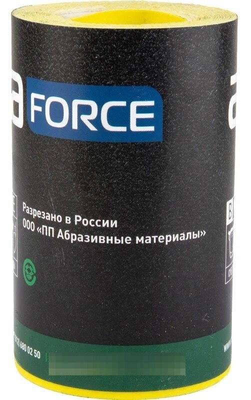 Бумага наждачная ABRAFORCE / Абрафорс для ручной и машинной шлифовки, абразив из оксида алюминия, желтая, Р120, ширина 115мм, длина 5м / наждачка