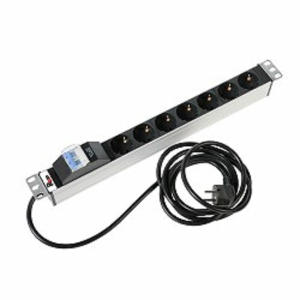 ЦМО Аксессуар REM Блок розеток Rem - 16 с авт. 16А, 7 Shuko, алюм, 19", шнур 3 м. R - 16 - 7S - A - 440 - 3