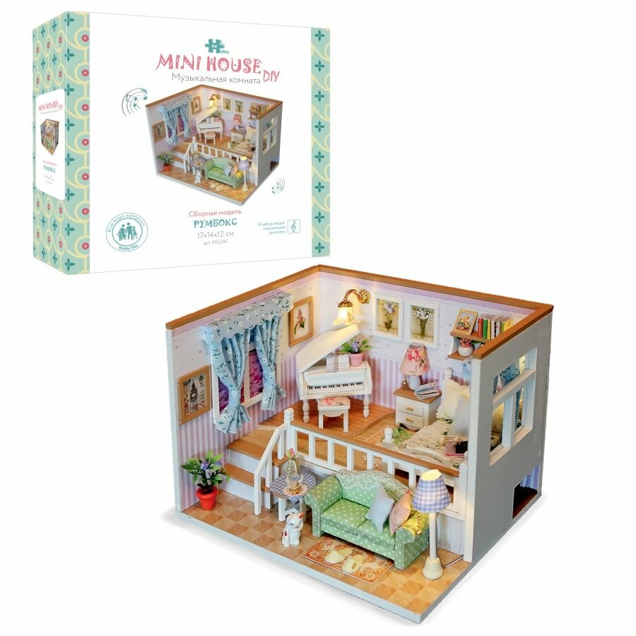 Румбокс. Интерьерный конструктор DIY MINI House. Музыкальная комната, M026. Полностью русифицировано.