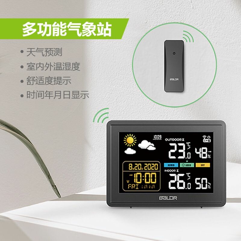 Метеостанция BALDR Wi-Fi с дистанционным датчиком, умным управлением через приложение, термометром Wi-Fi=v=