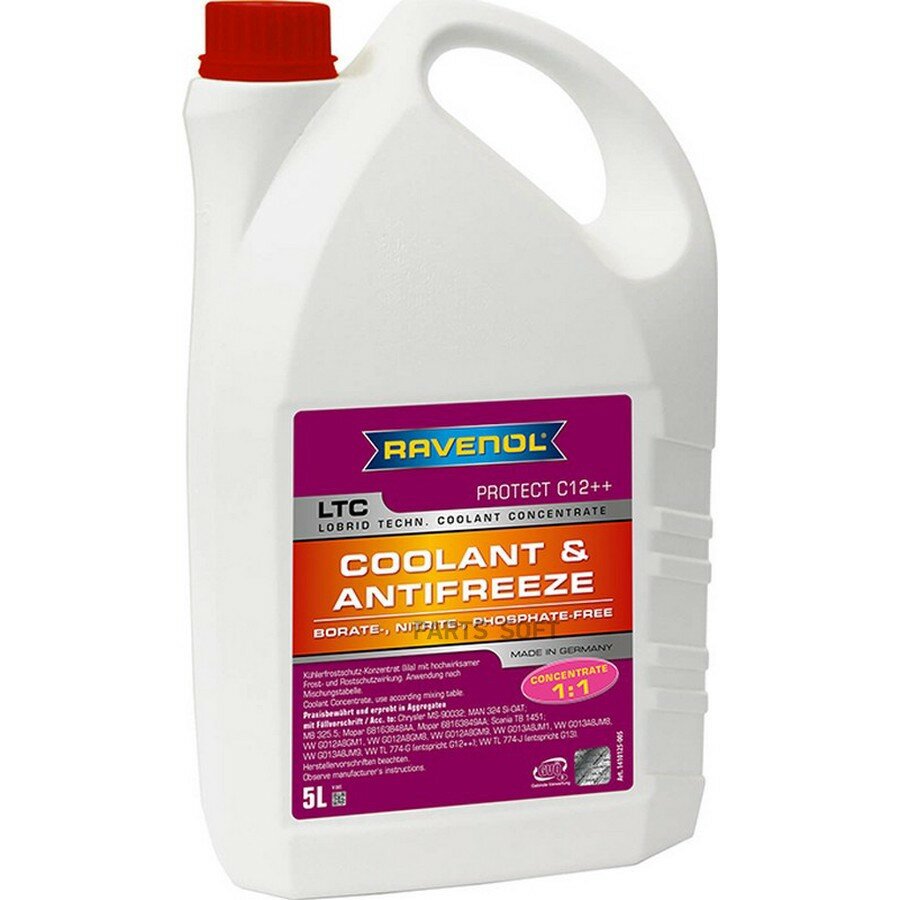 Антифриз RAVENOL LTC Lobrid Techn. Coolant Concentrate (5л), шт от официального дистрибьютора, RAVENOL, артикул 141012500501999