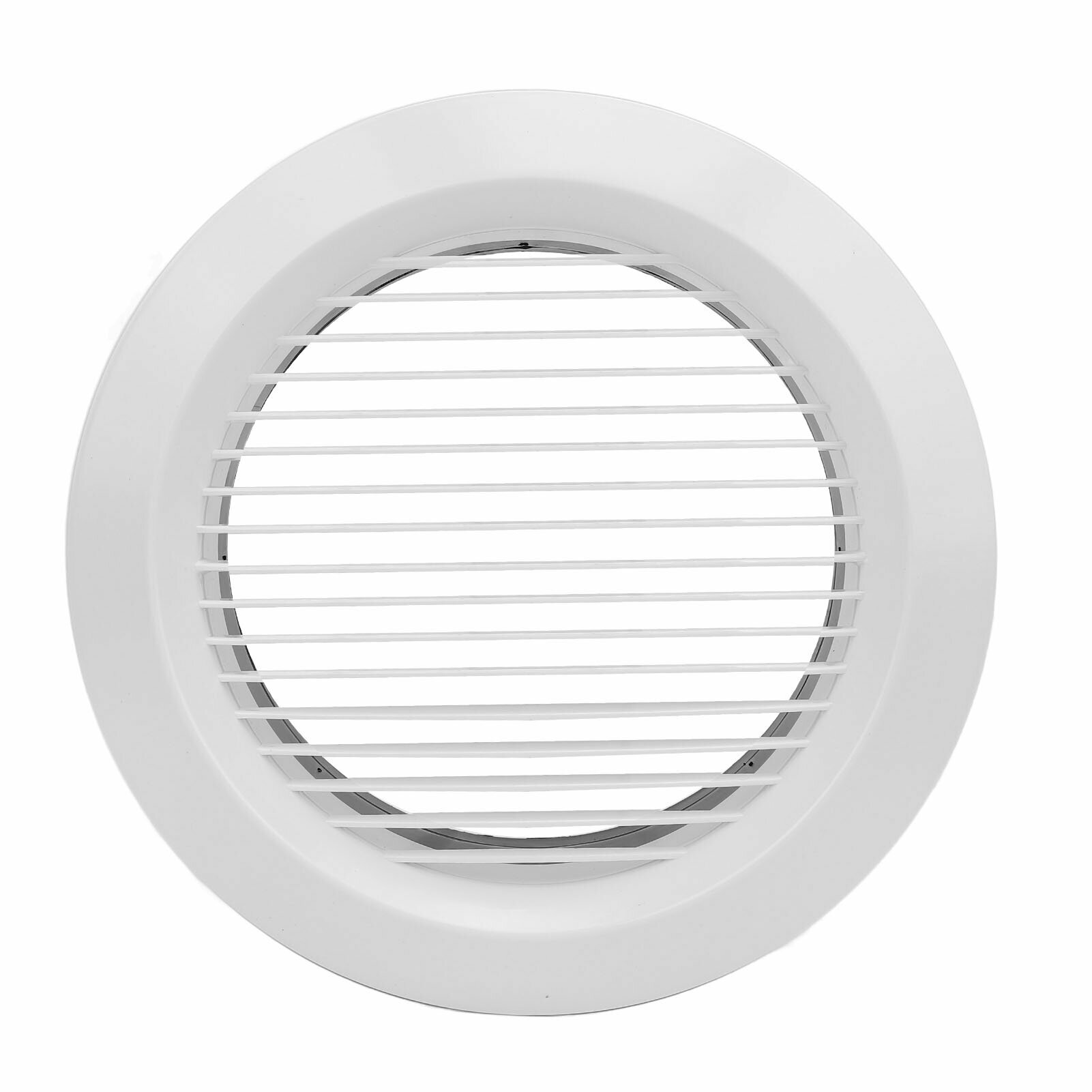 Круглая вентиляционная решетка из АБС-пластика диаметром 200 мм с прямыми ламелями для дома, ванной, кухни, офиса, белого цвета.