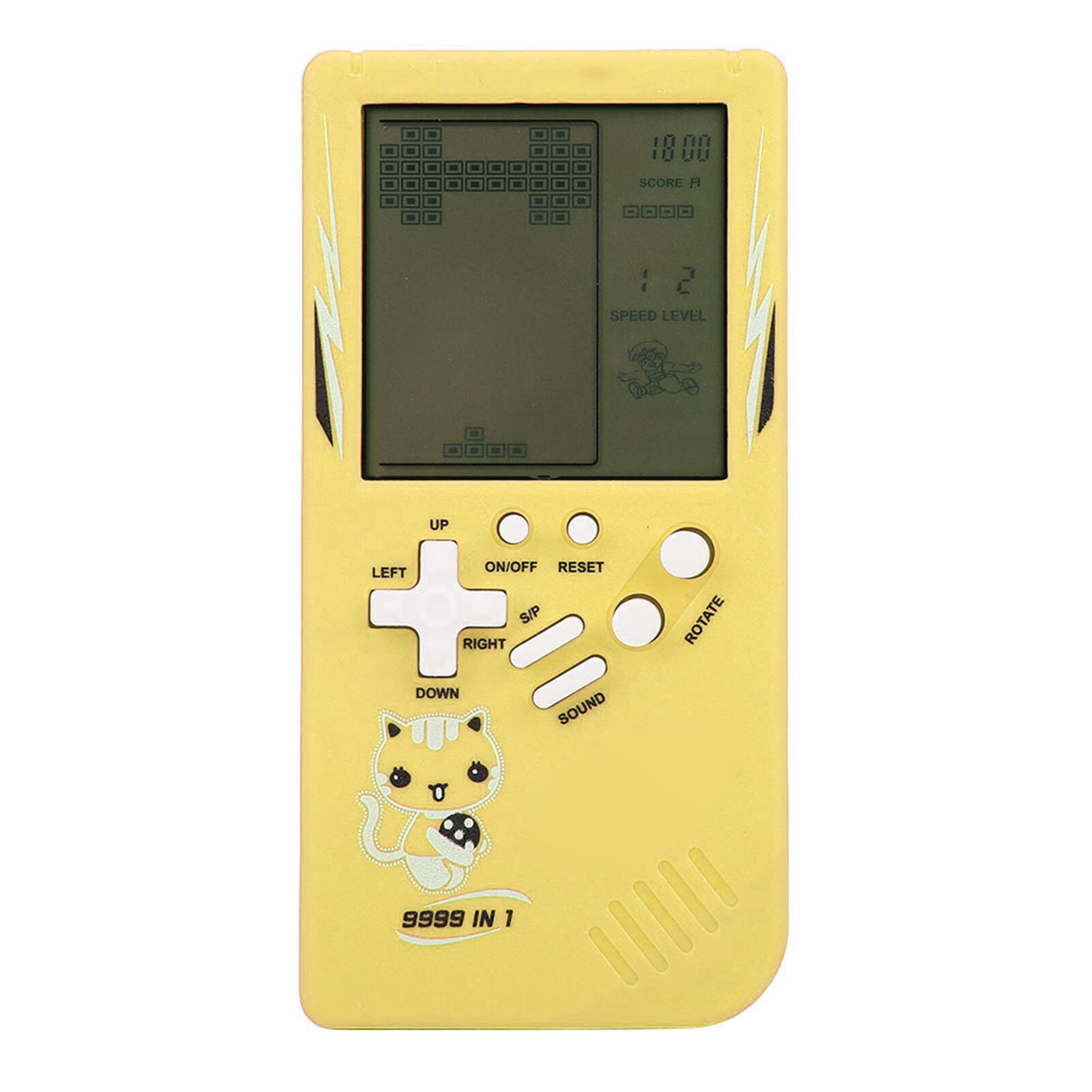 Игровая консоль Портативная карманная игровая консоль с большим экраном Классические детские игровые игрушкиЖелтый