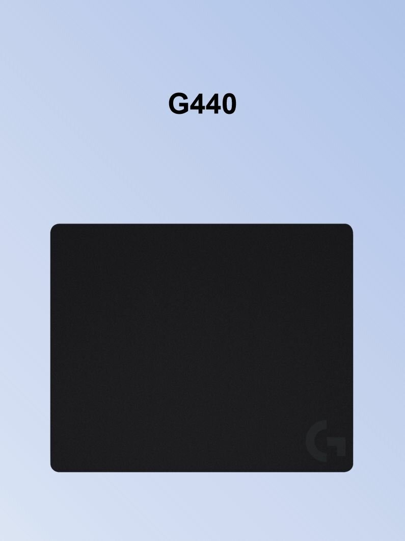 Игровой коврик Logitech G440 Hard, нескользящая основа, пластик/резина, чёрный