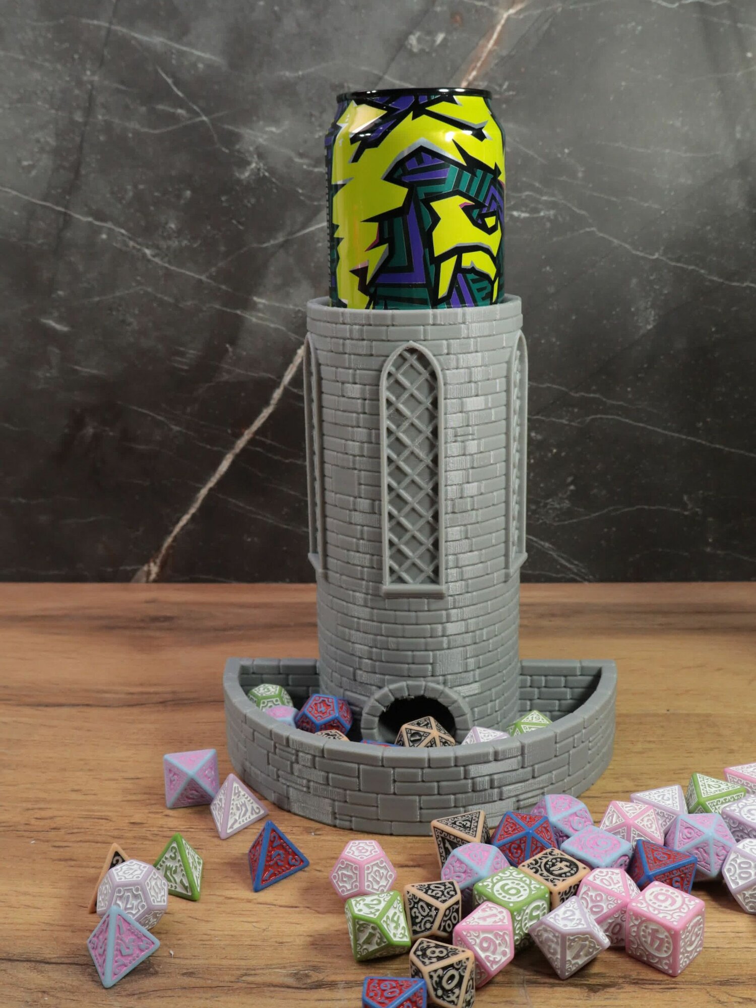 Башня Крепость кружка серая для кубиков настольных игр / DnD, Dice Tower, D&D, Dungeon and Dragons, миниатюра