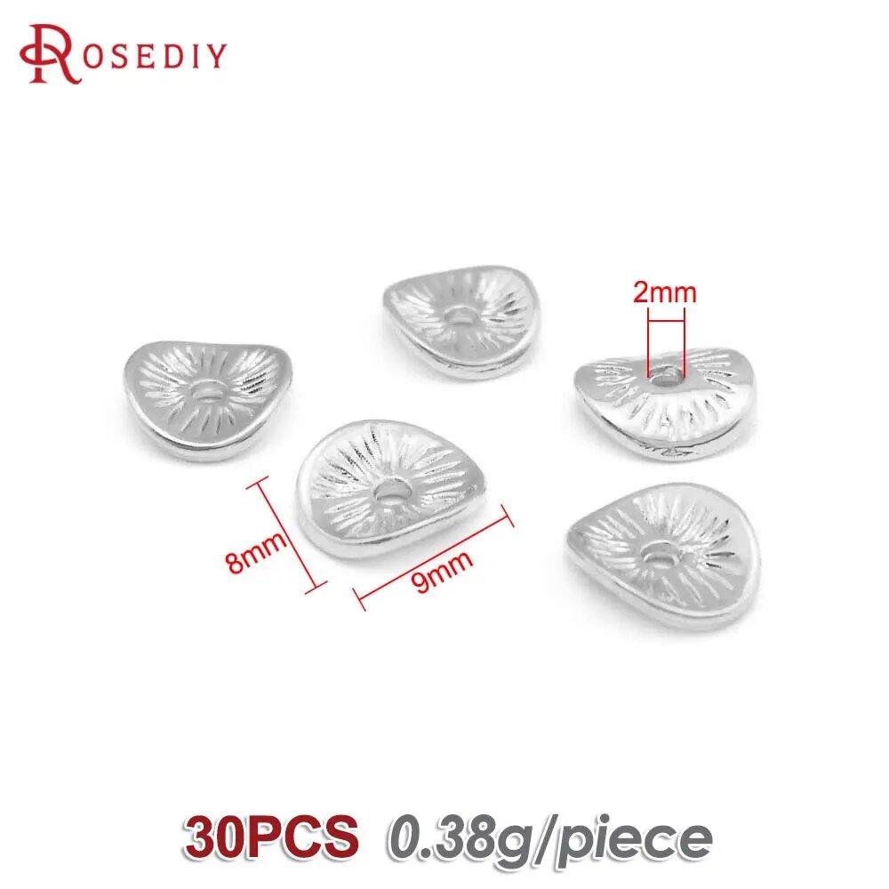 Круглые матовые диски из металла для бижутерии Rosediy 44612-Platinum Color