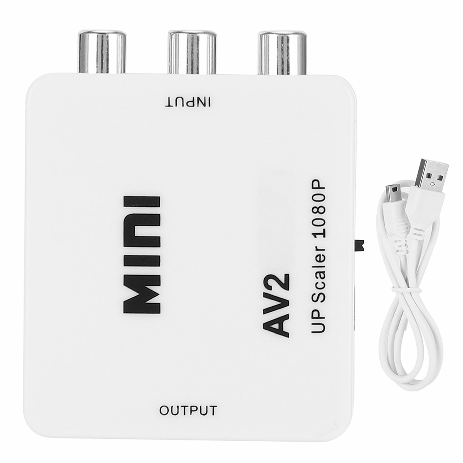 AV to HDMI High Definition Converter Transverter RCA to HDMI AV2HDMI White