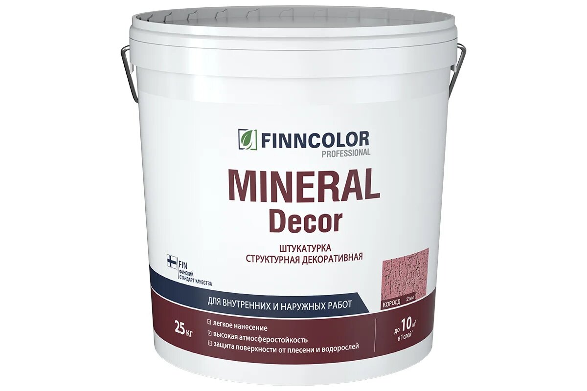 Штукатурка структурная Короед 2 мм KTA Mineral Decor TIKKURILA 25 кг белый