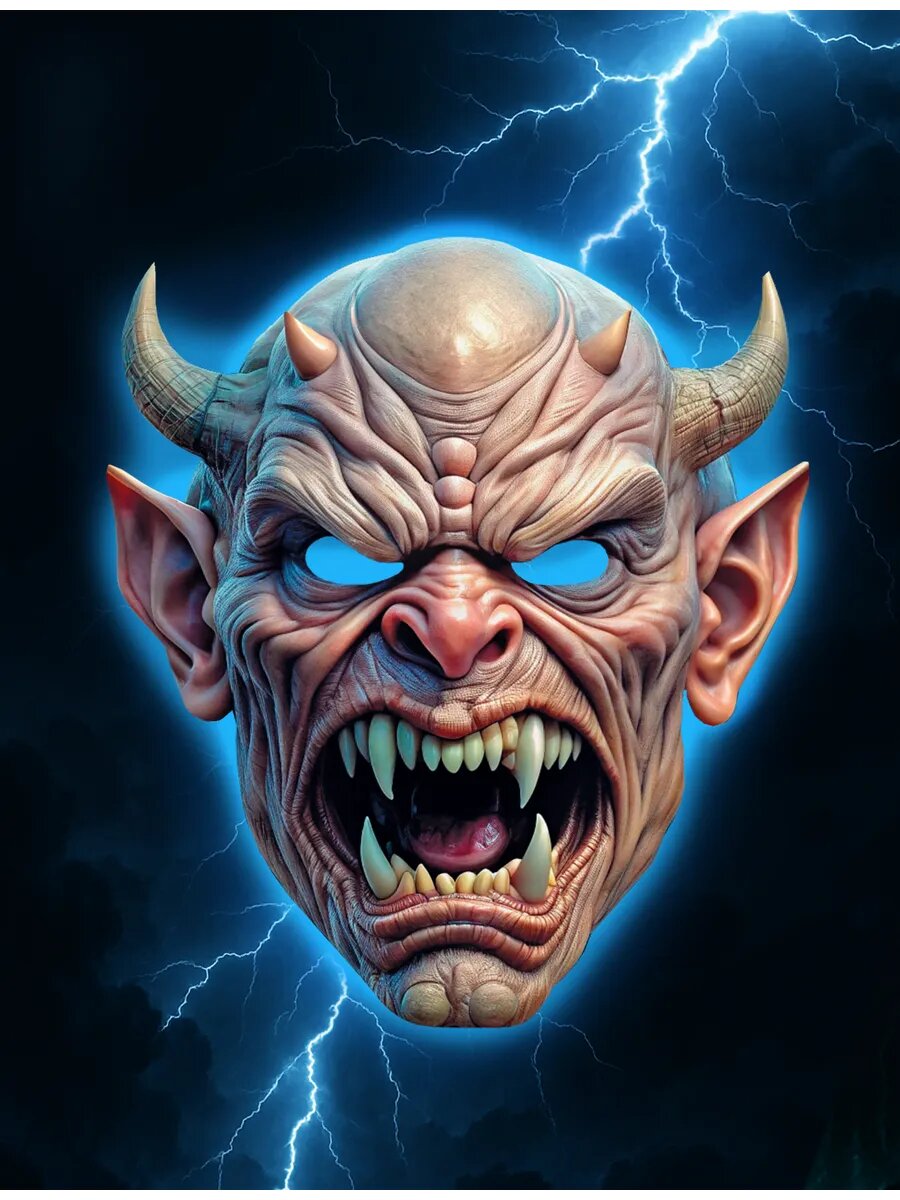 Карнавальная маска Демона, коричневый