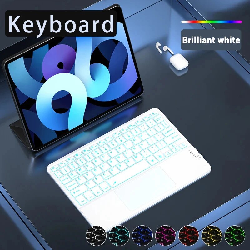 Беспроводная мини-клавиатура ONEVAN 7 цветов Russian and English, only White Keyboard
