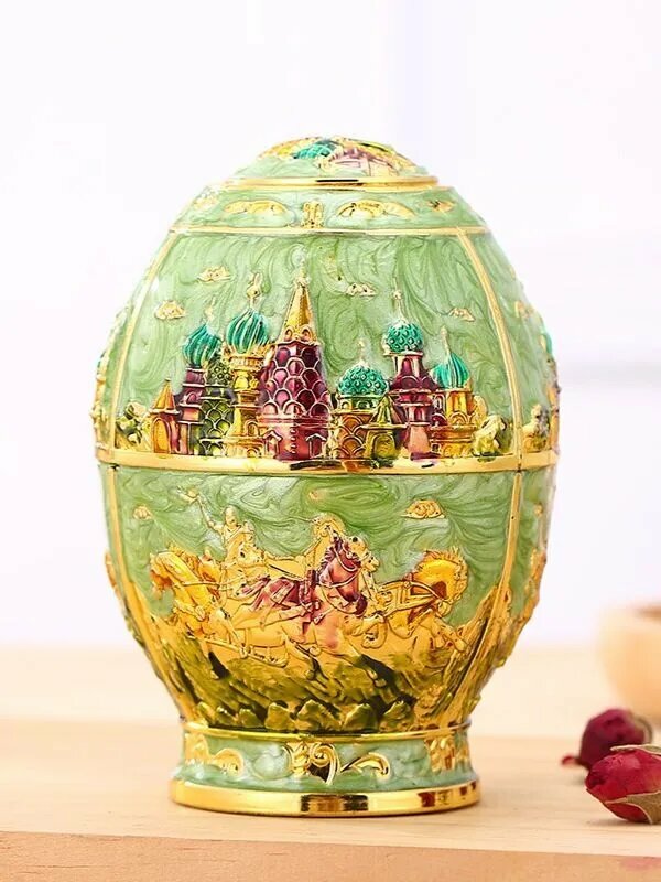 Подставка для зубочисток "Зеленый замок в форме яйца", металл/пластик, крепление настольное, 1шт