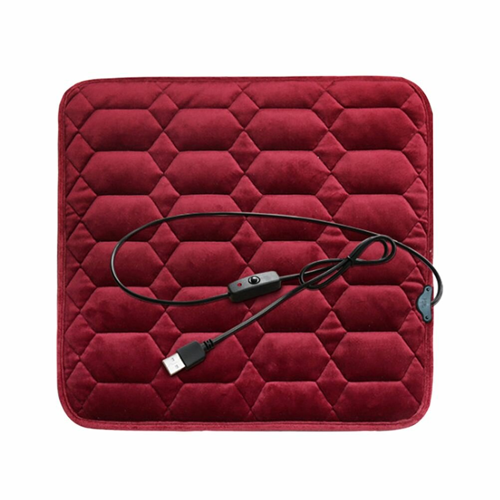 5 В Подушка сиденья с подогревом для автомобиля, электрическая грелка, нескользящий чехол с подогревом для стула, коврик для офисного стула, домашнего дивана