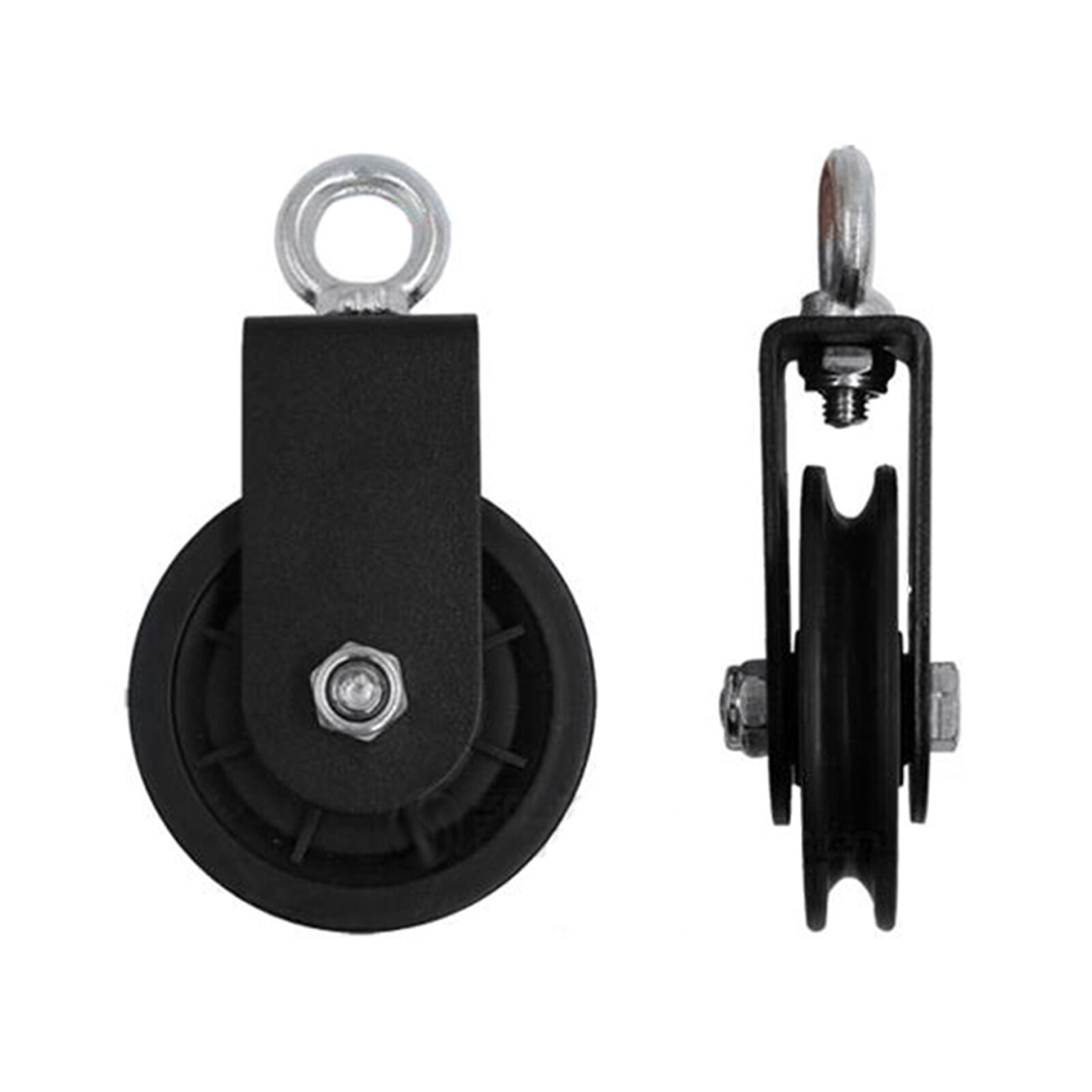 Блок-Пульс U-образный Поворотный Тяговый С Двумя Тихими Подшипниками Разборный 360 Градусов Для Кабельных Машин Тренажеров Дворниковых Дверей Домашнего Зала, Черный, Тип 1/2/3/4/5/6 (Выбор), Для Тросов 5-6 мм, Размер Кронштейна U-образного 95*45.5*31.5