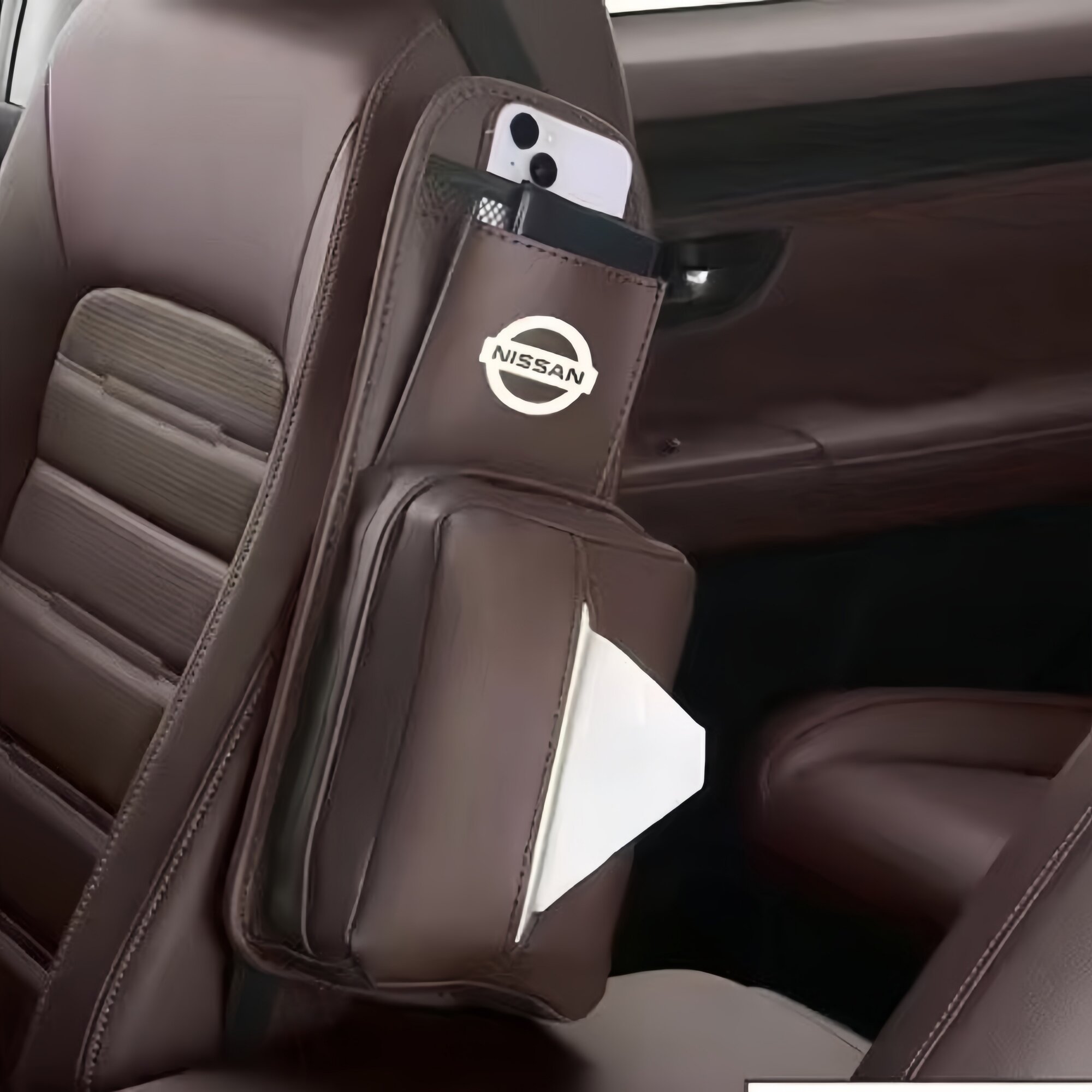 Сумка для хранения автокресла Nissan, многофункциональная, подвесная, коричневая, 1 шт.