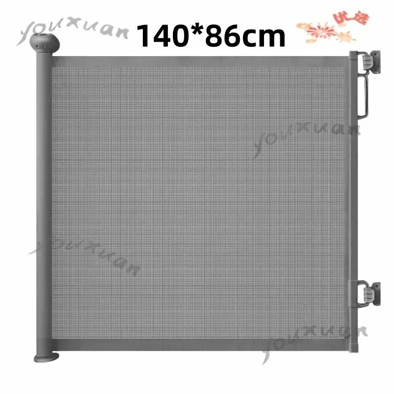 Раздвижные Ворота Безопасности (Белый, 86x140см)/ Защитный Выдвижной Барьер / Ограждение для Детей и Животных / Загородка для Двери, Лестниц, Лестничных и Дверных Проемов