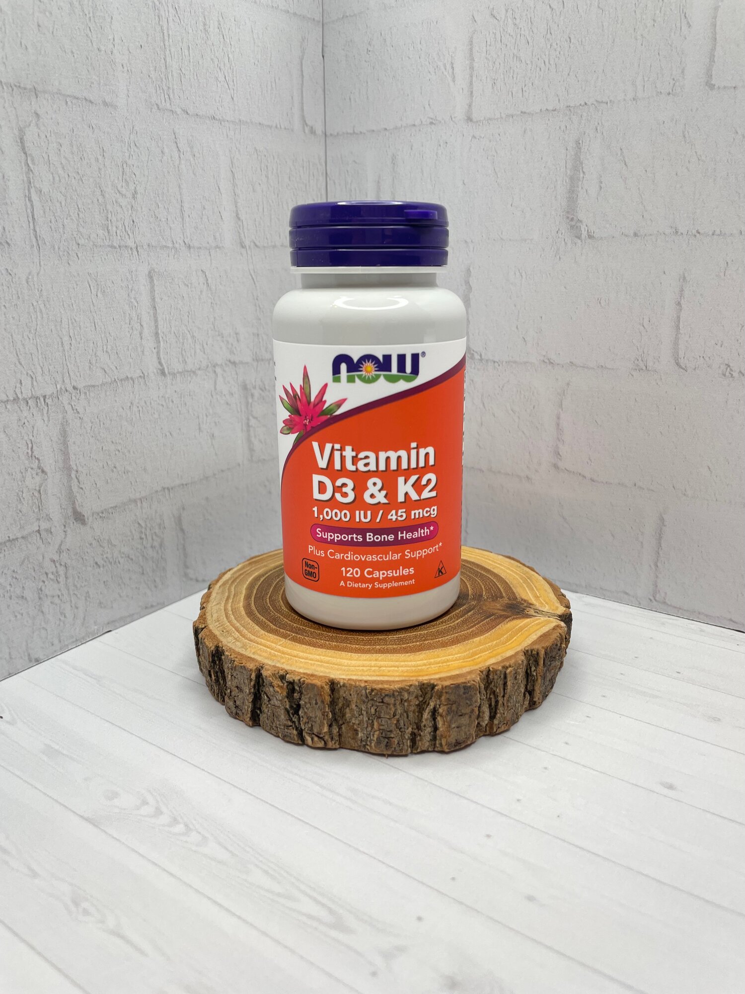 БАД NOW Витамин Д-3 и К2 1000 МЕ/45 мкг (NOW Vitamin D-3 and K2 1000 IU/45 mcg), 120 капсул